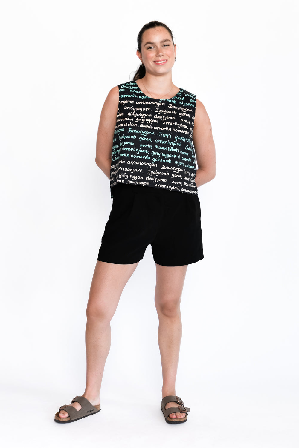 Cropped Boxy Tank - Gamaloon (Bush Pear) Bardi language story