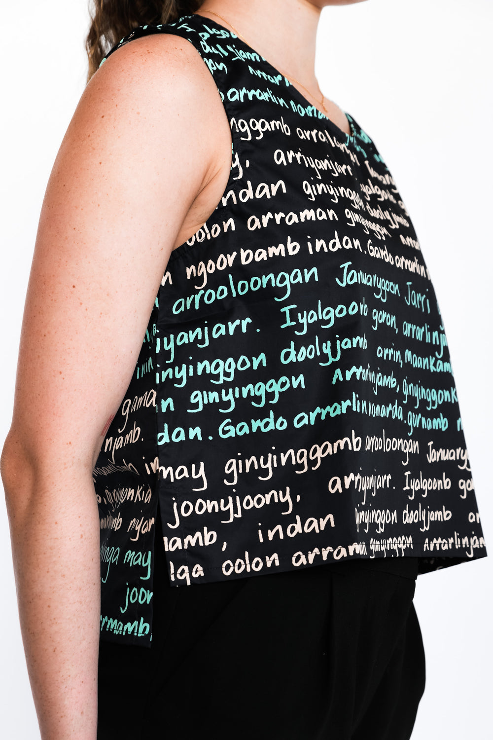 Cropped Boxy Tank - Gamaloon (Bush Pear) Bardi language story