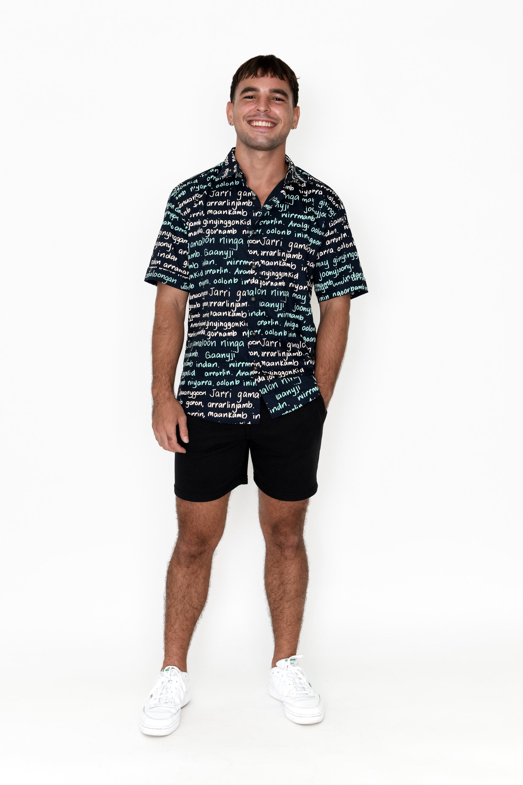 Short Sleeve Collared Shirt - Gamaloon (Bush Pear) Bardi language stor